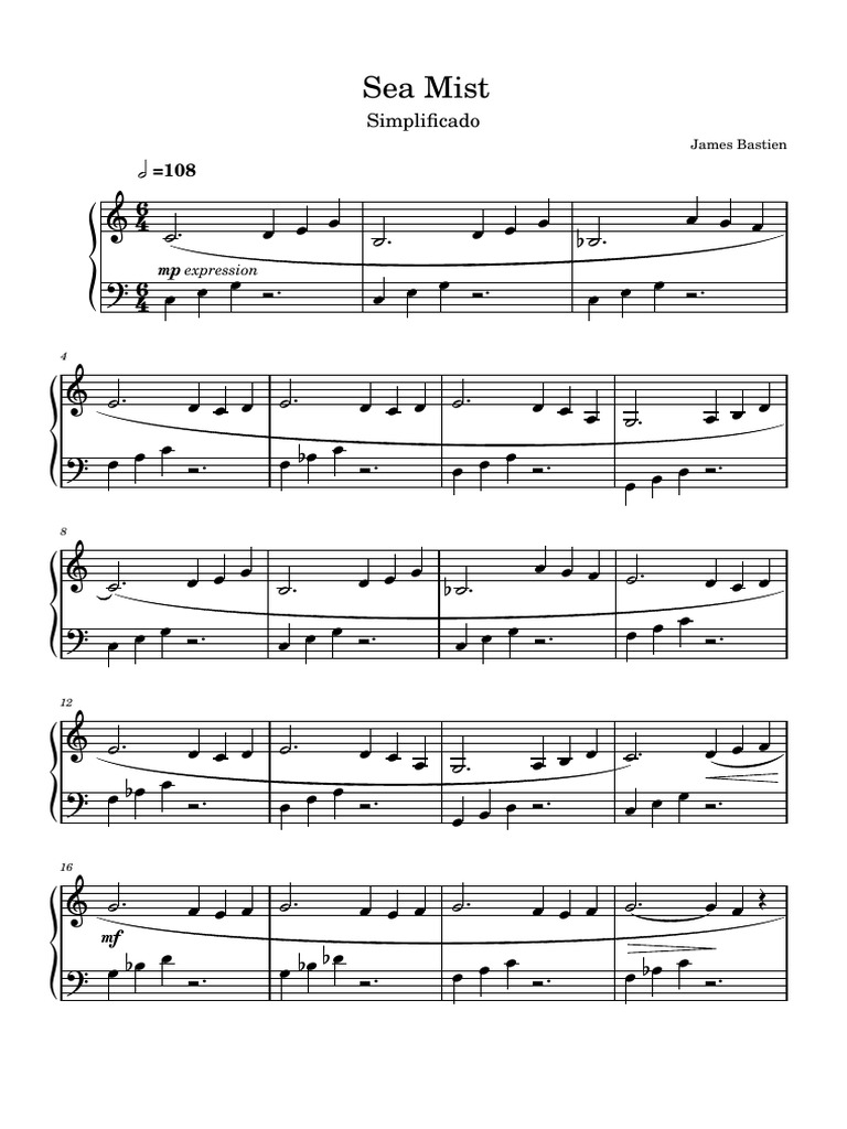 Sea Mist Piano Sheet Music | PDF