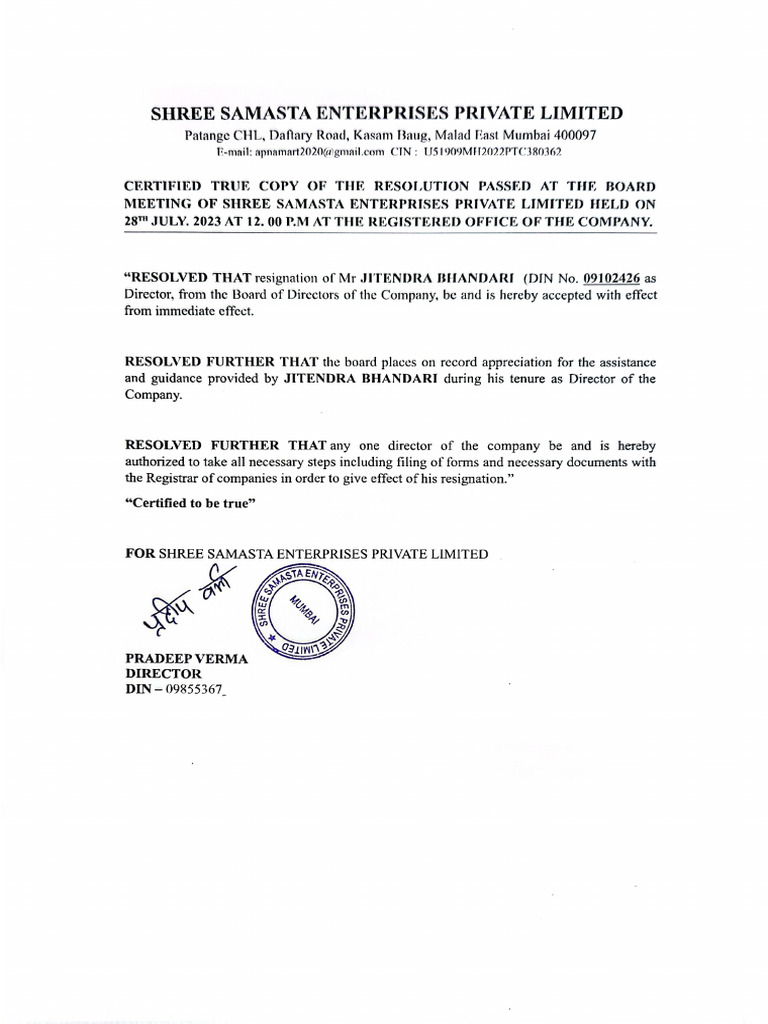 CTC_Resignation_jitendra | PDF