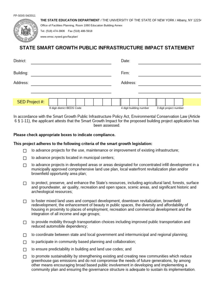 DRAFTSGImpactStatementForm | PDF | Infrastructure | Economies