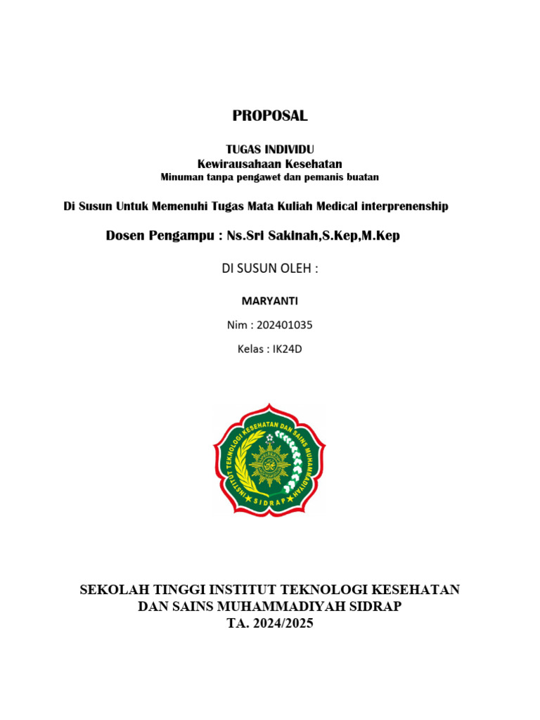 proposal kewirausahaan | PDF