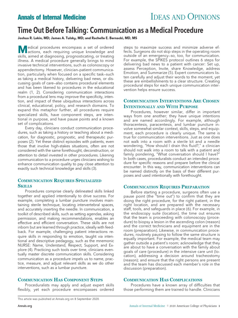 joshua-r-lakin-time-out-before-talking-communication | PDF | Medicine ...