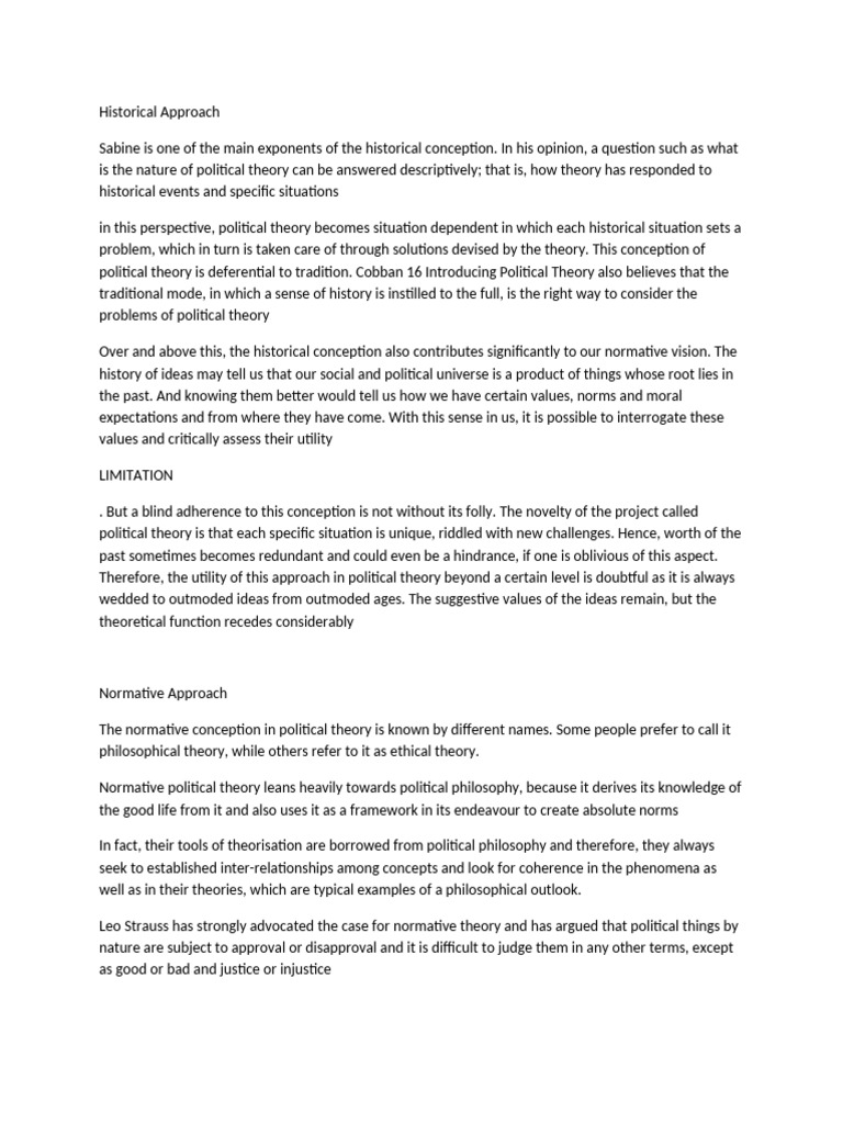 Historical Approach | PDF | Theory | Political Philosophy