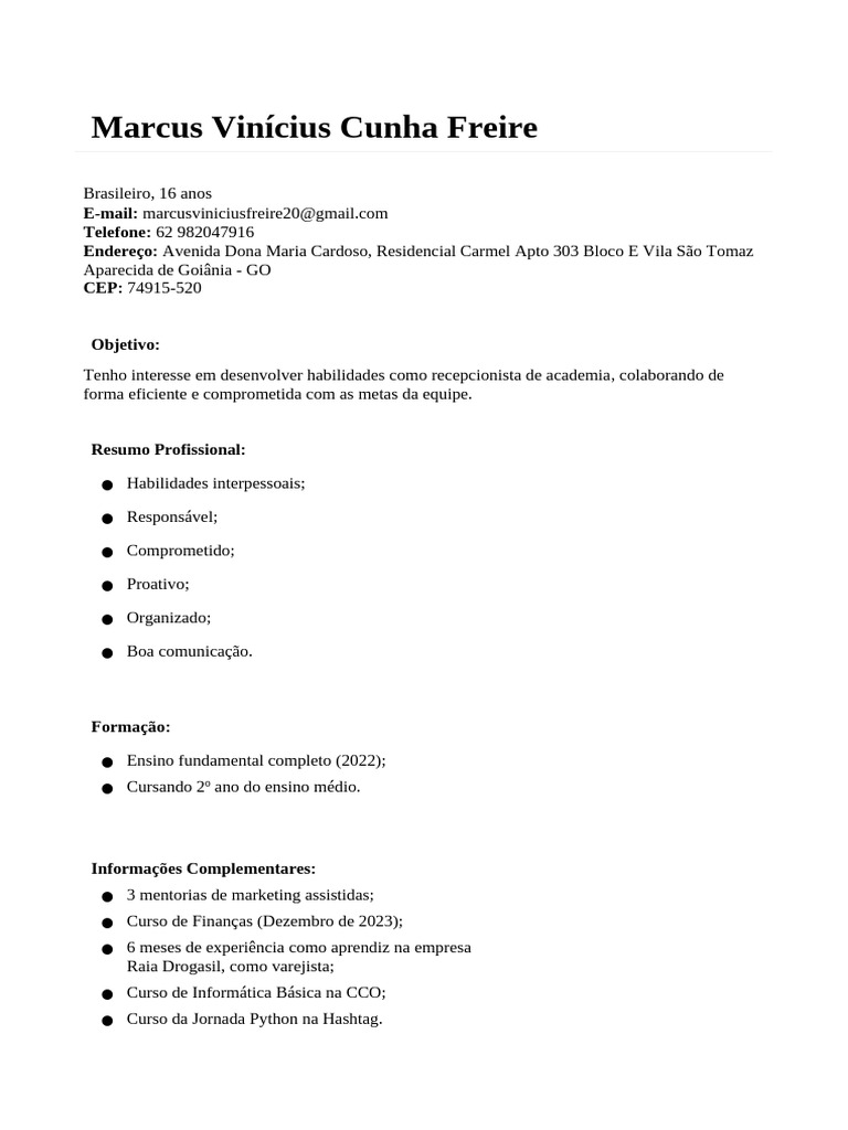 CV-Marcus Vinícius Cunha Freire | PDF