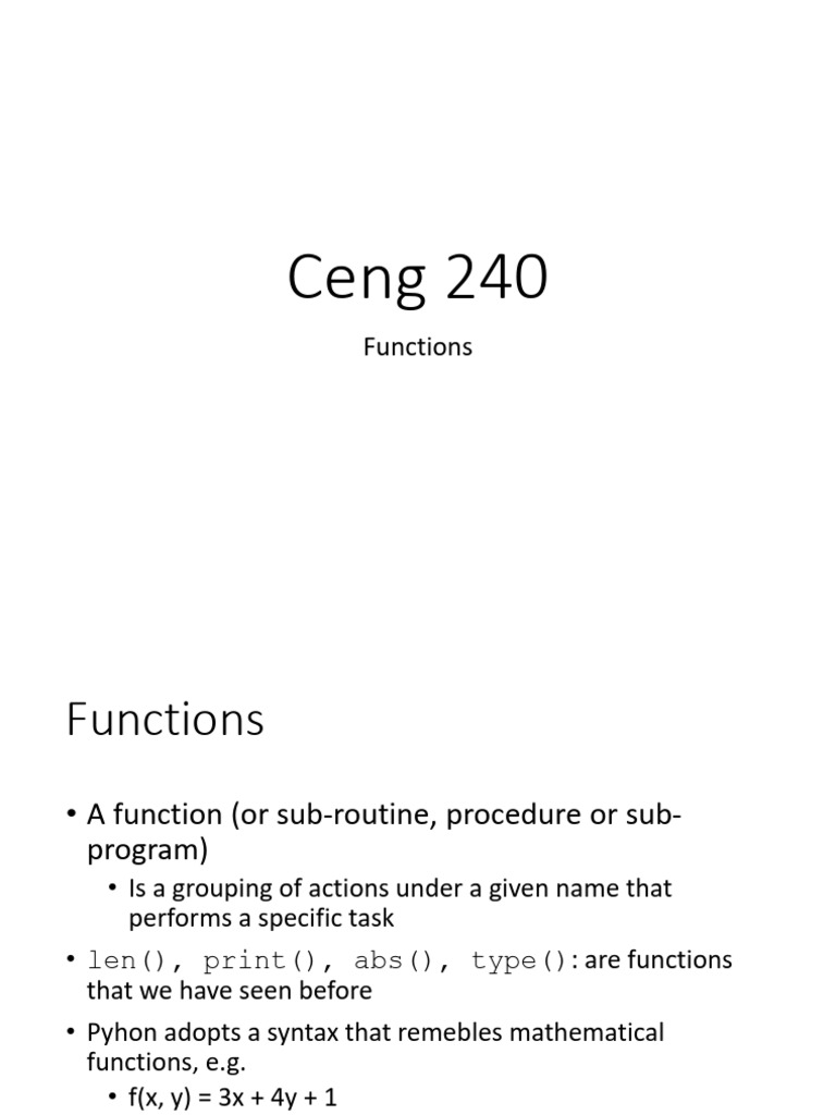 Week7funtions Pdf Parameter Computer Programming Scope Computer Science