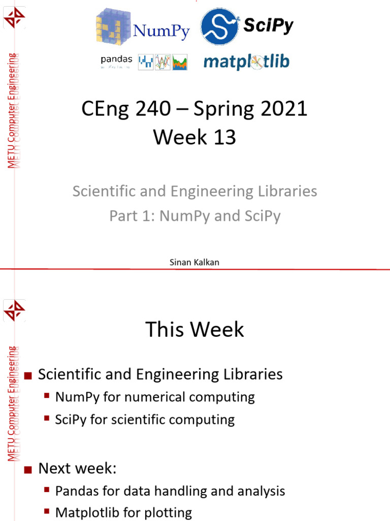 CENG240-2021 - Week13 - Libraries - Part 1 | PDF | Eigenvalues And ...