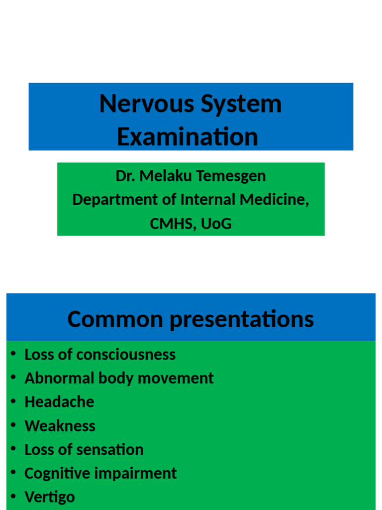 Nervous System Examination | PDF | Somatosensory System | Senses