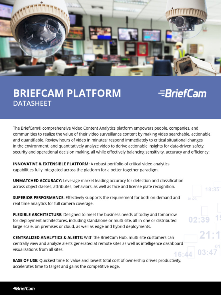 BriefCam Datasheet Protect and Insights | PDF | Analytics | Business Intelligence