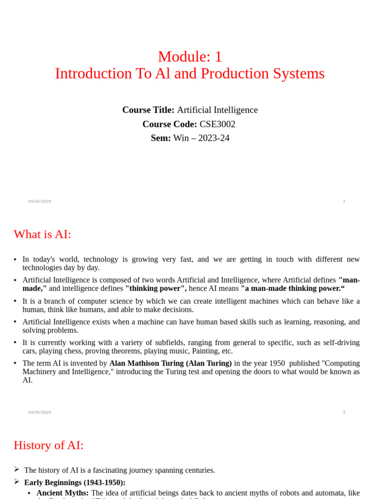 2-Module 1 - Introduction To AI - Problem Formulation-09!01!2024 | PDF ...