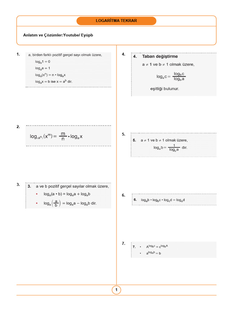 10) Logari̇tma Tekrar - 240425 - 141803 | PDF