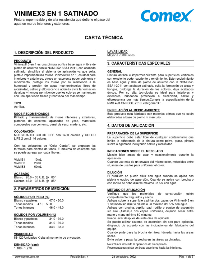 CT - Vinimex 3 en 1 | PDF | Pintar | Agua