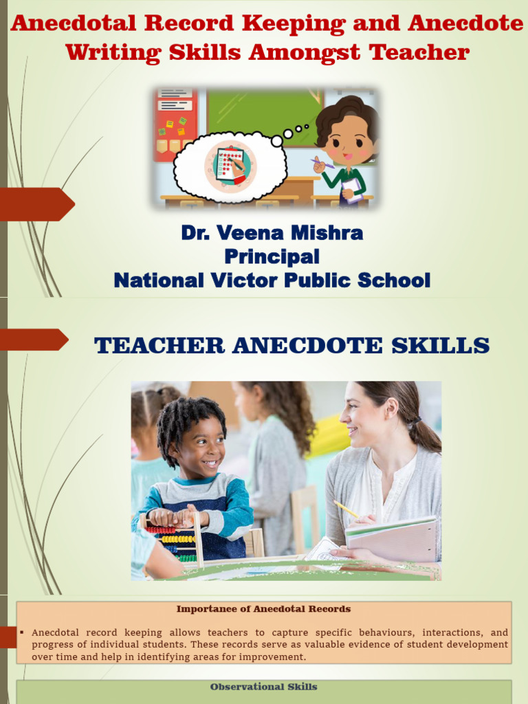 Anecdotal Record Keeping and Anecdote Writing Skills Amongst Teacher ...