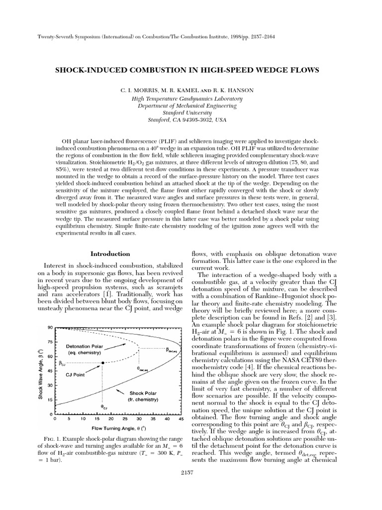 Shock-Induced Combustion in Wedge Flows | PDF | Shock Wave | Combustion