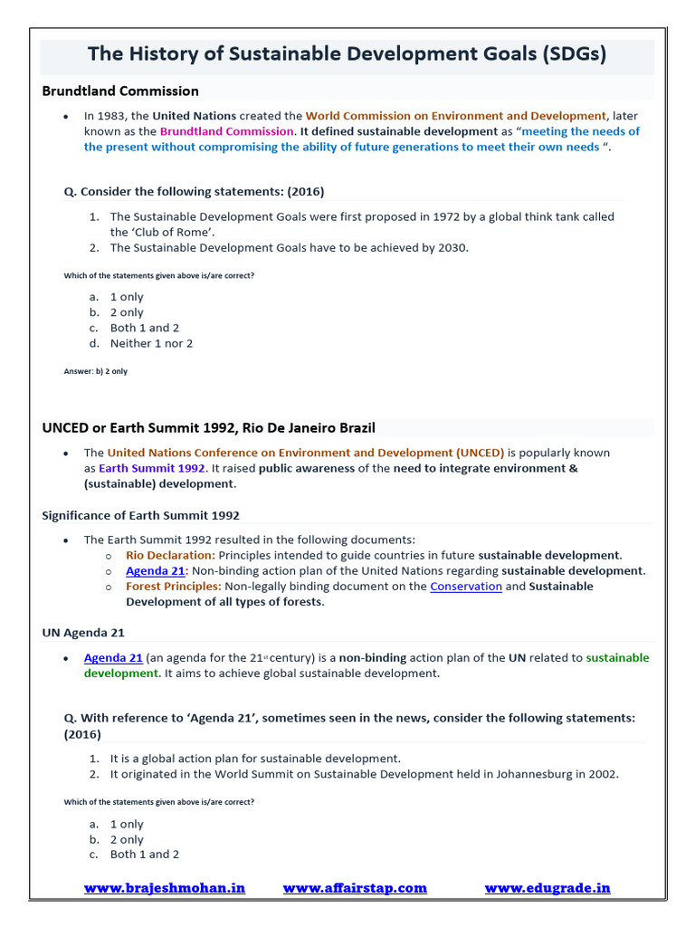 The History of Sustainable Development Goals | PDF | Sustainability ...