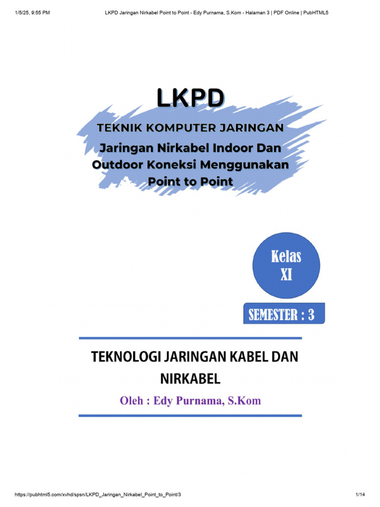 LKPD Jaringan Nirkabel Point to Point - Edy Purnama, S.kom - Halaman 3 _ PDF Online _ PubHTML5 | PDF