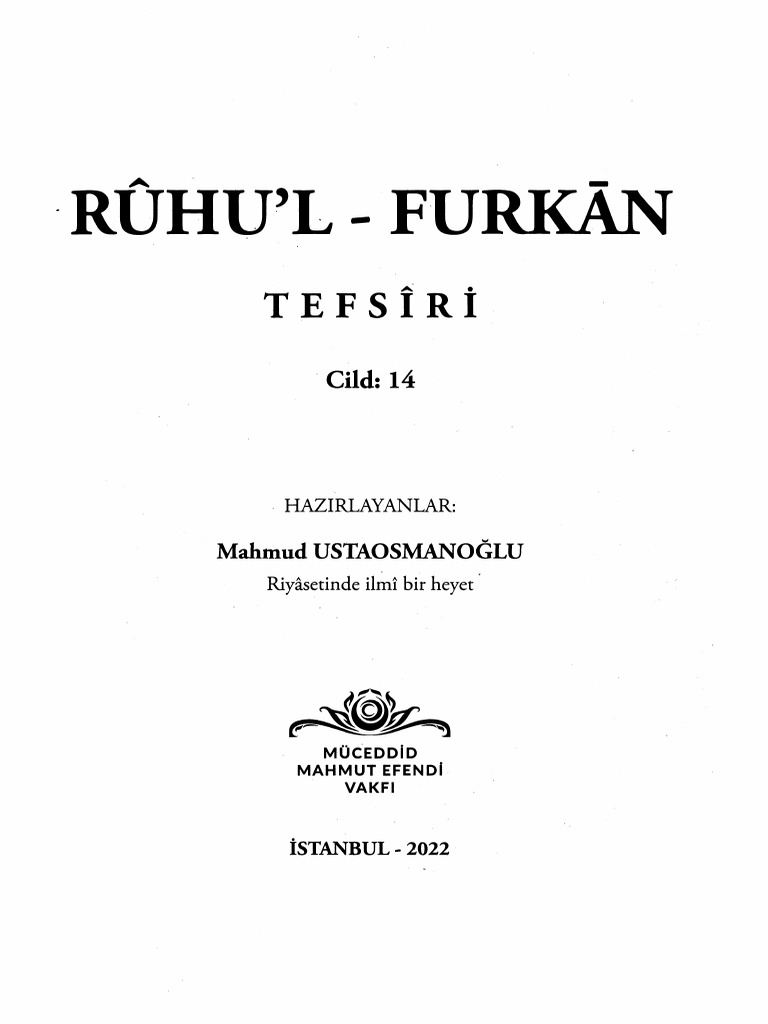 Ruhul Furkan Ci̇ld 14 | PDF