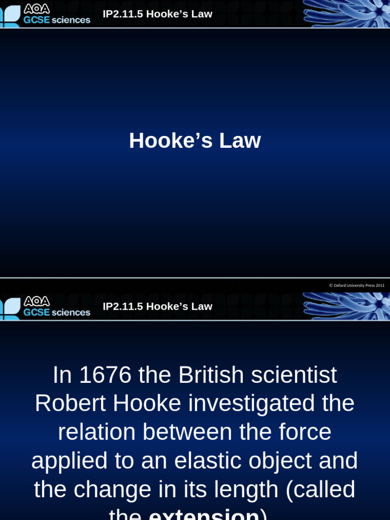 AQA Hooke's Law Aqas Ip2-11-5 PR | PDF | Force | Weight