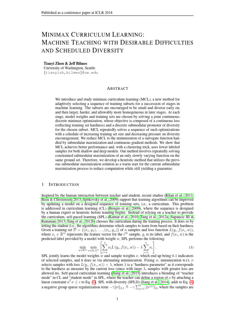 232 Minimax Curriculum Learning Ma | PDF | Mathematical Optimization | Applied Mathematics