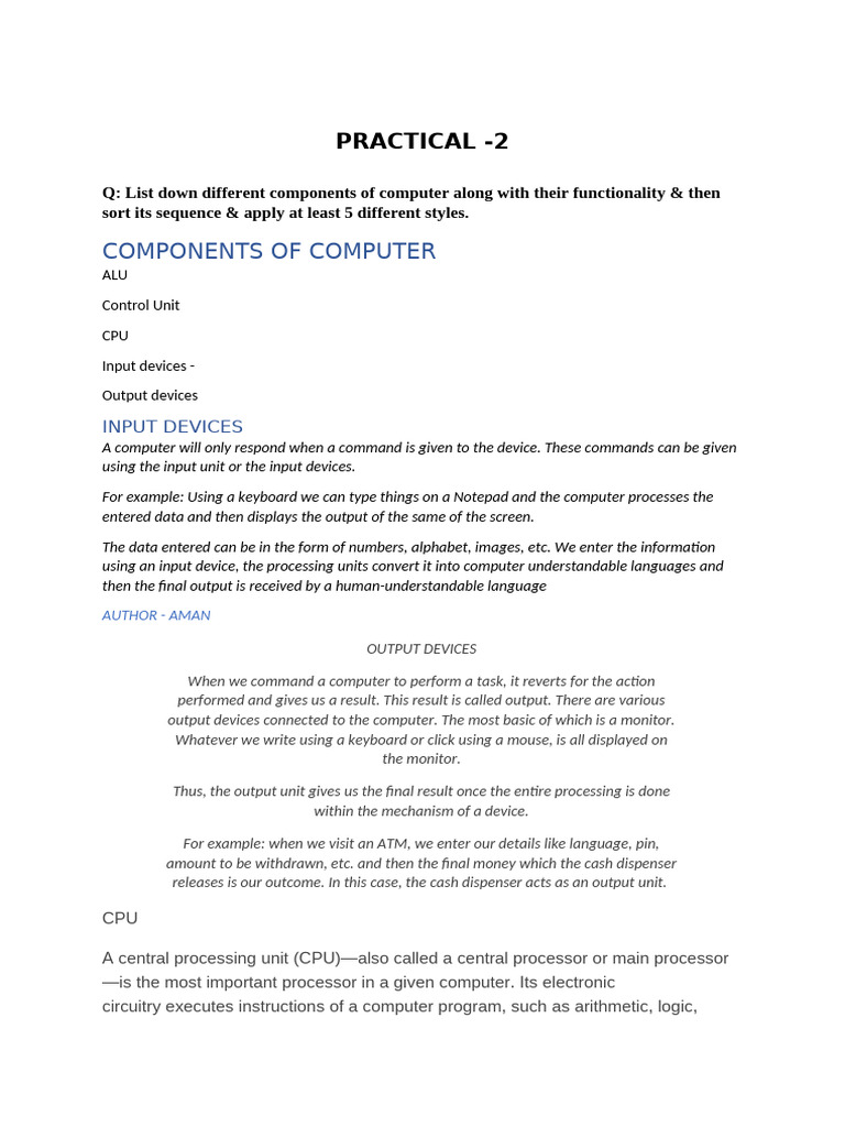 Practical 2 | PDF | Central Processing Unit | Input/Output