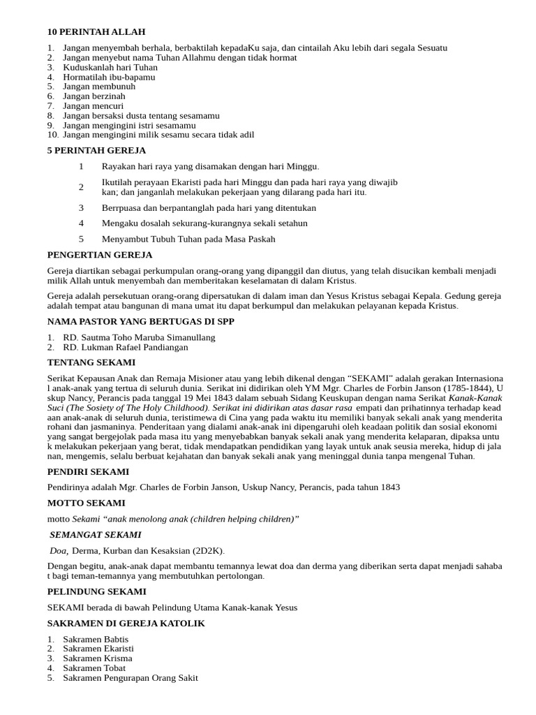 Kisi-Kisi Kuis Sekami | PDF