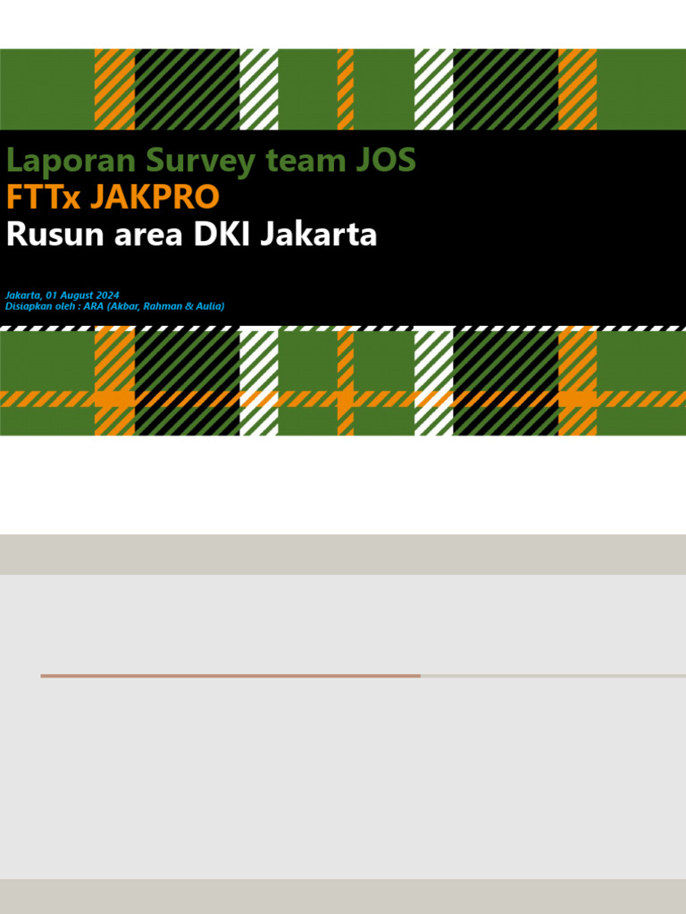 Site Survey Report FTTX Rusun - Jakpro - Juli 2024 | PDF