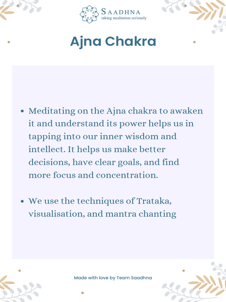 Session 10 Ajna Chakra | PDF