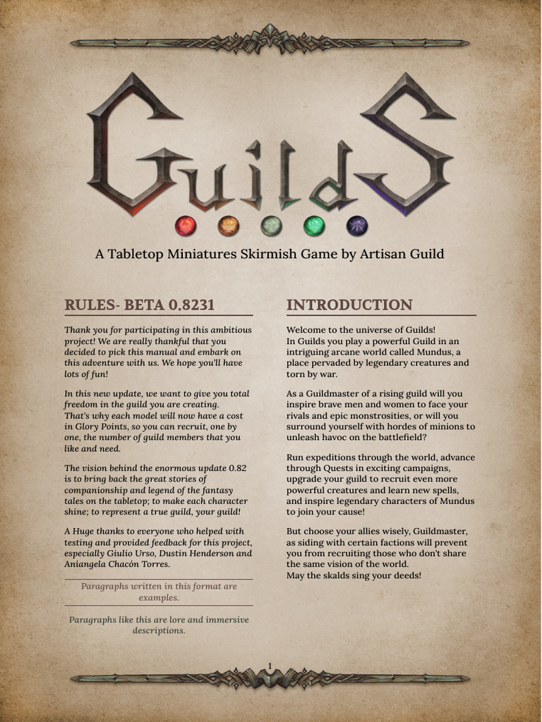 Guilds - Rules v08231 | PDF