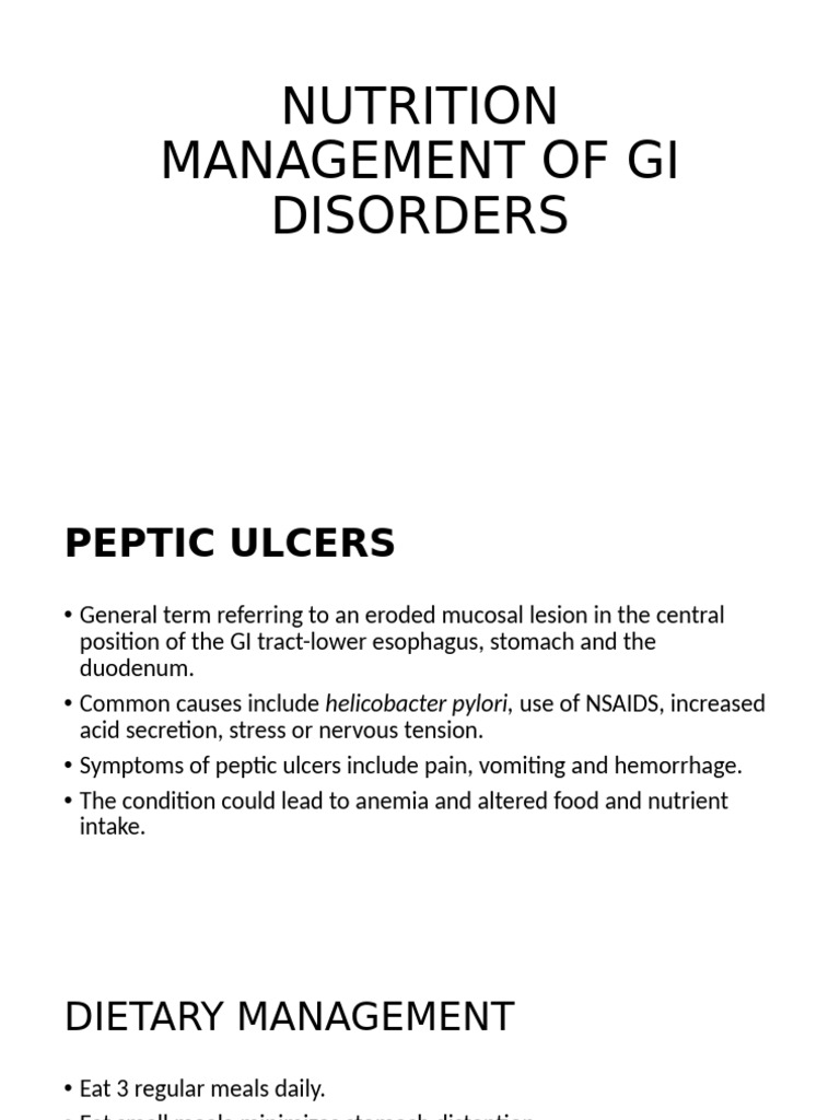 Gi Disorders and Nutrition | PDF | Indigestion | Stomach