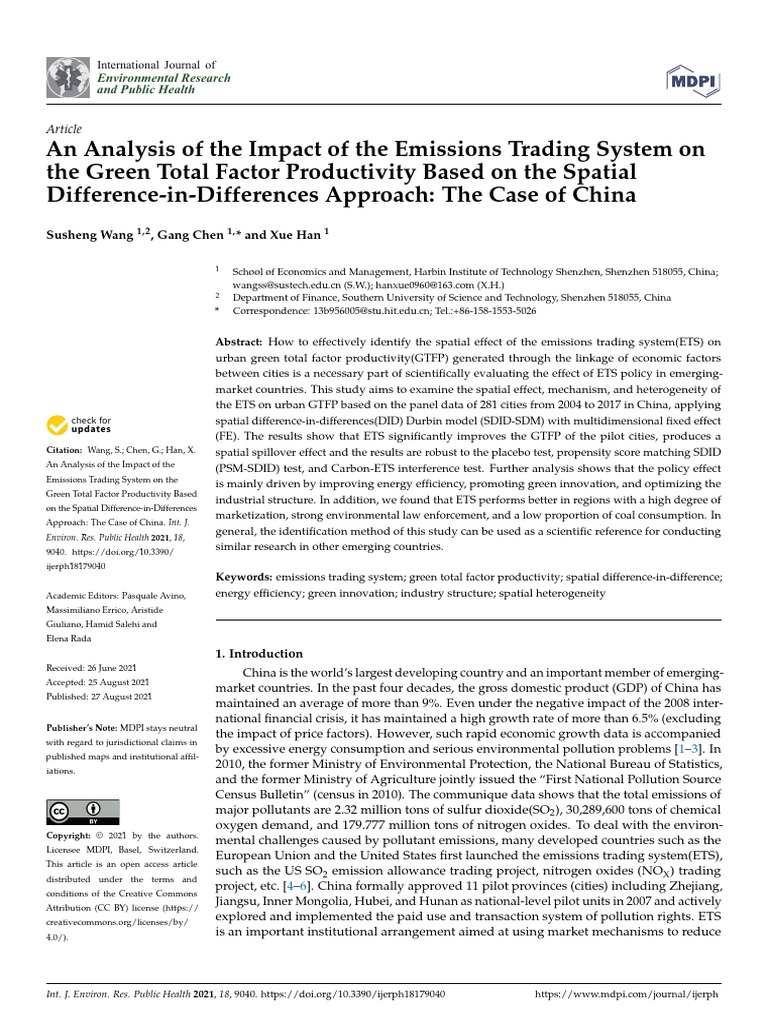 DID placebo test参考 | PDF | Air Pollution | Emissions Trading