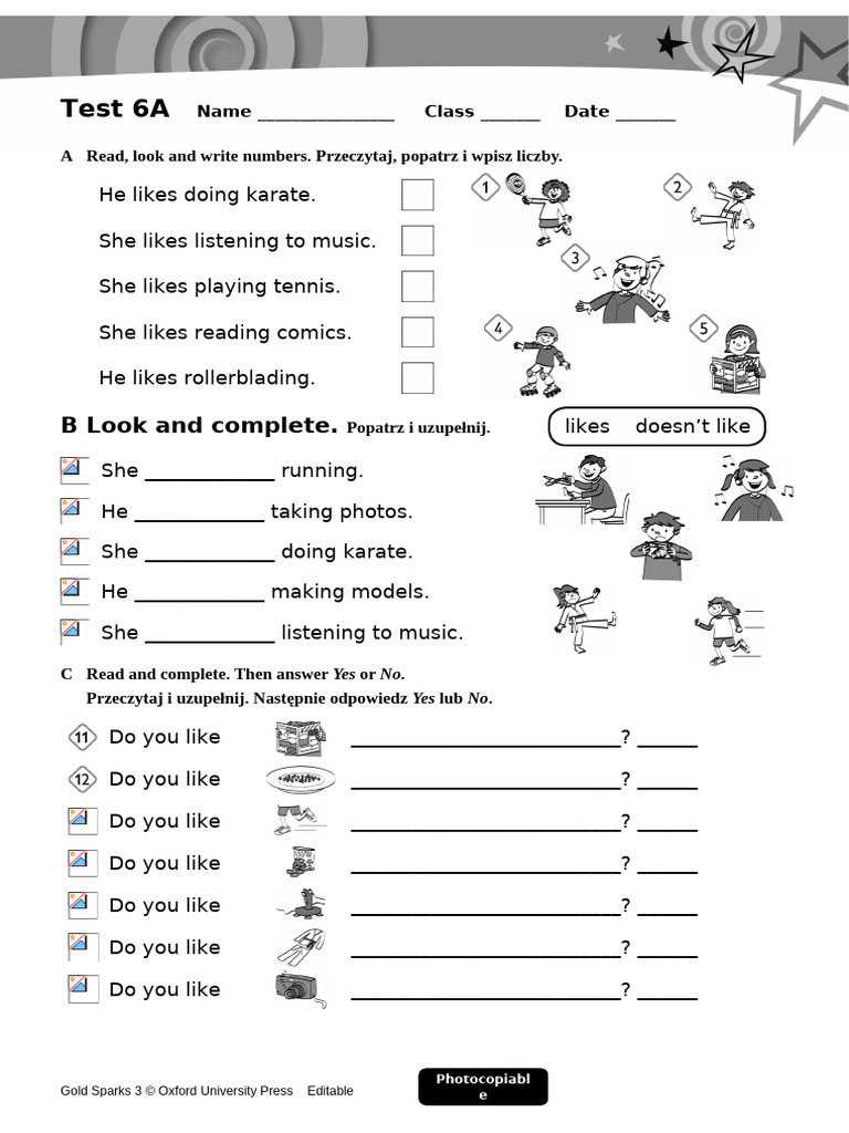 Photocopiable Test 6A & 6B Activities | PDF