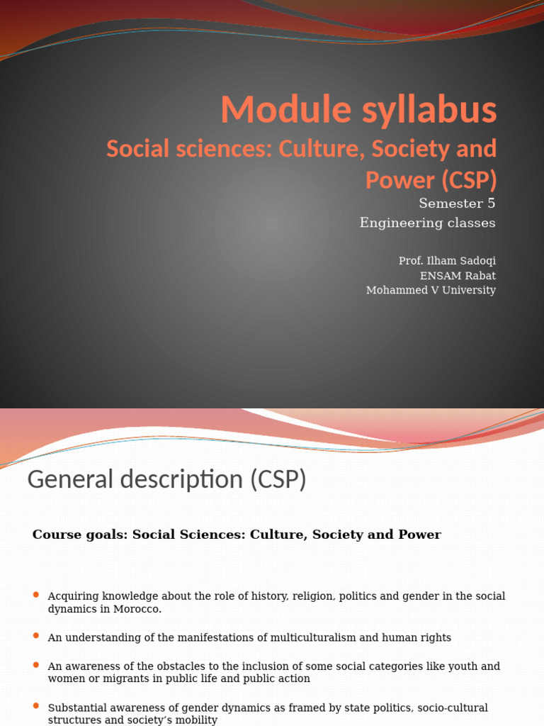 S5 CSP Module Syllabus | PDF | Science | Social Sciences