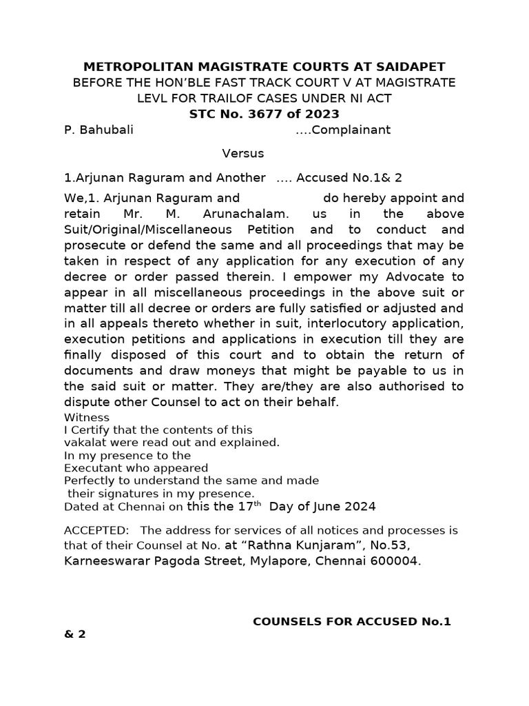 Arjun Ram Vakalat | PDF