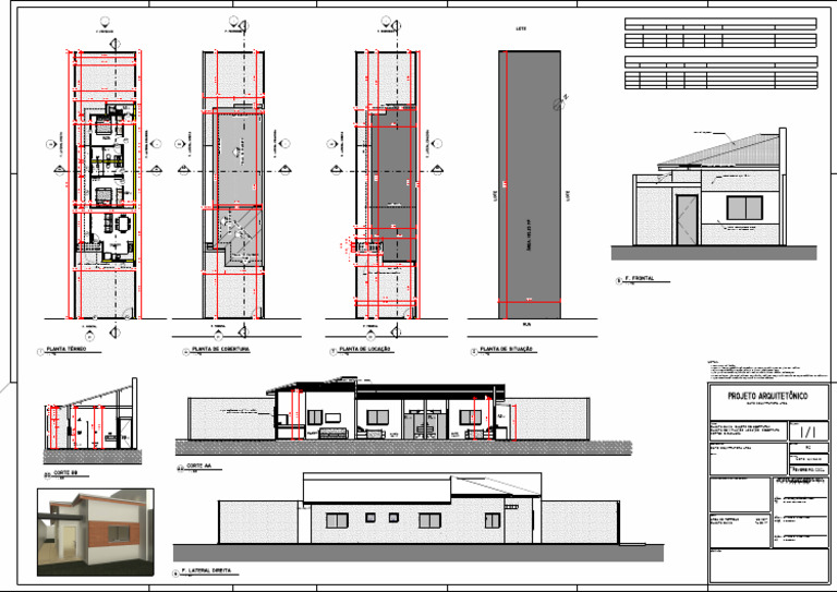 Casa Modelo Telhado - 1 - Folha - 1-1 - Planta Baixa, Quadro de ...