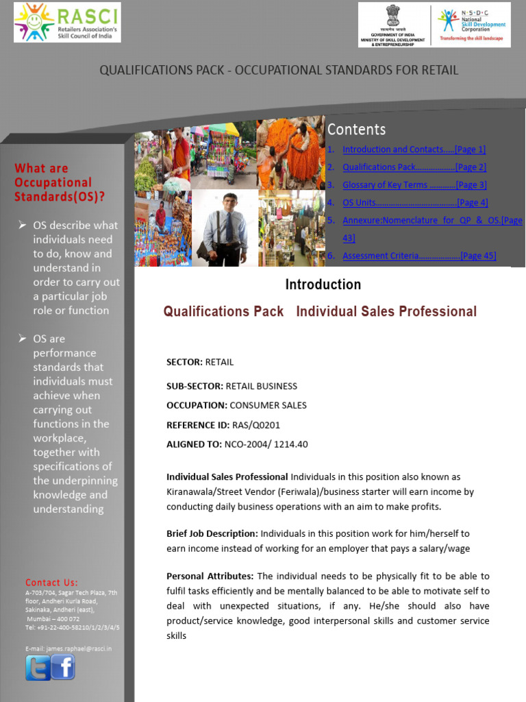 RASCI Qualification Pack 0201 Individual Sales Professional 28.03.2018 ...