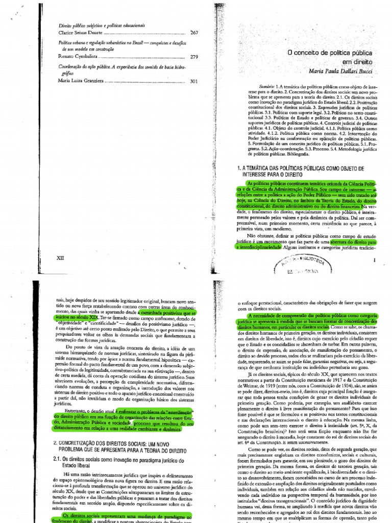 501 - Maria Paula Dallari BUCCI. O Conceito de Política Pública em ...