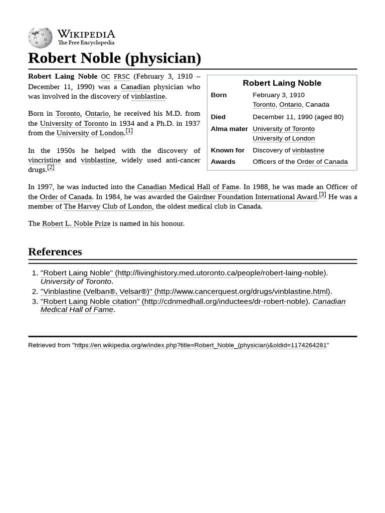 Robert Noble (Physician) | PDF