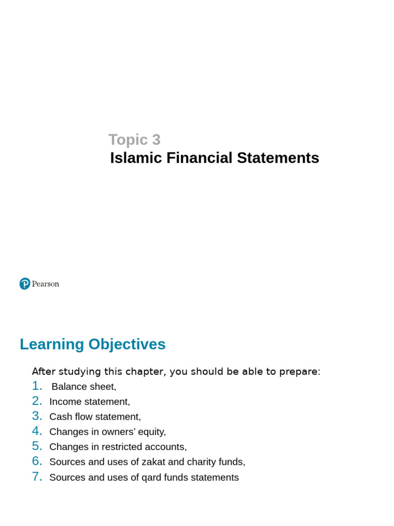 Topic 3 Islamic Financial Statements | PDF | Balance Sheet | Equity ...
