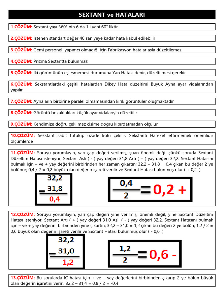 29 Bolum Sextant Hatalari | PDF