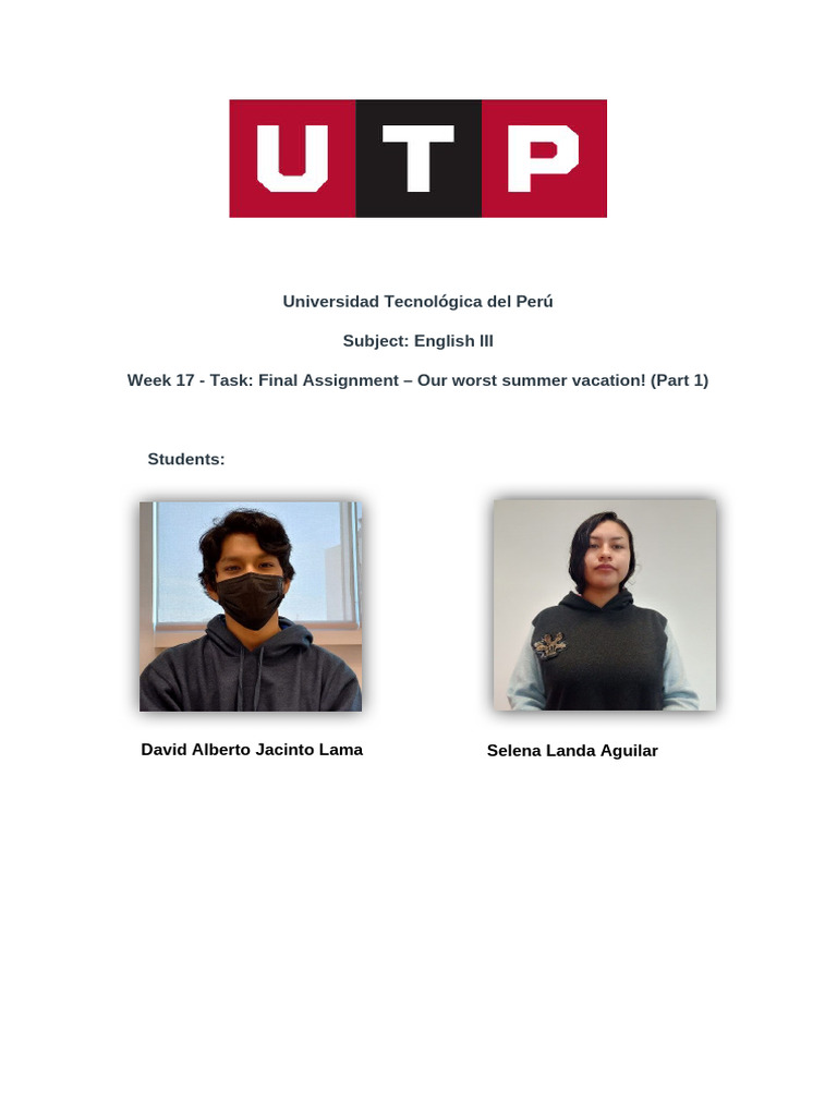 Week 17 Task Final Assignment Our Worst Summer Vacation! (Part 1) | PDF