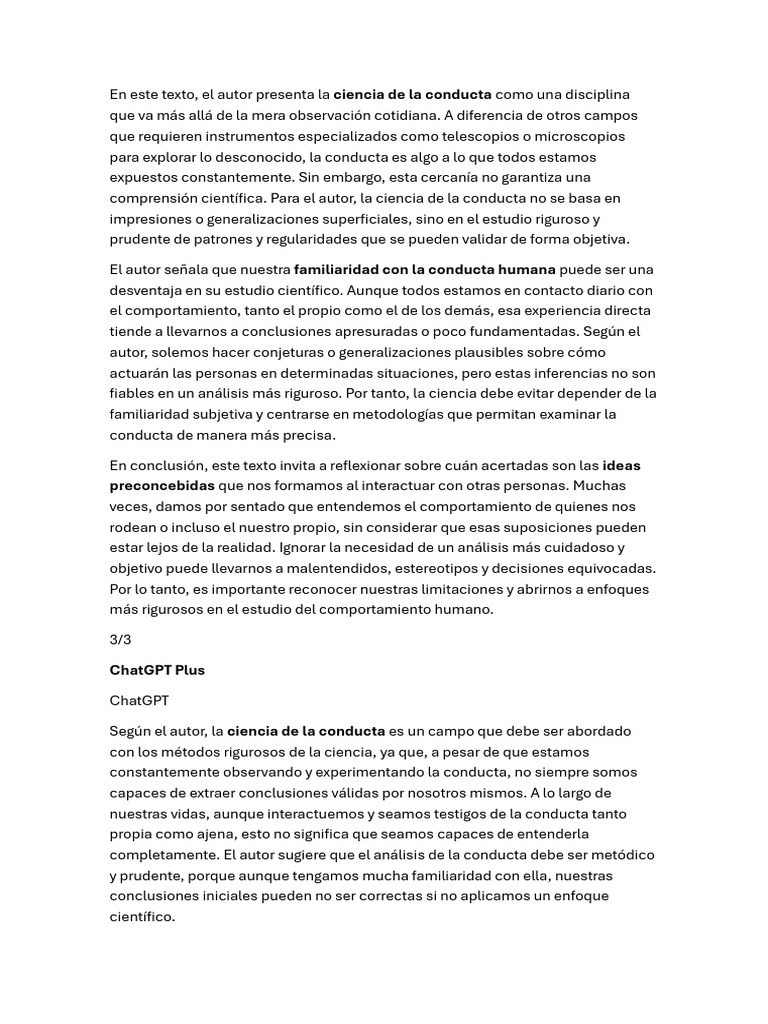 Ciencia de la conducta: análisis riguroso | PDF | Comportamiento ...