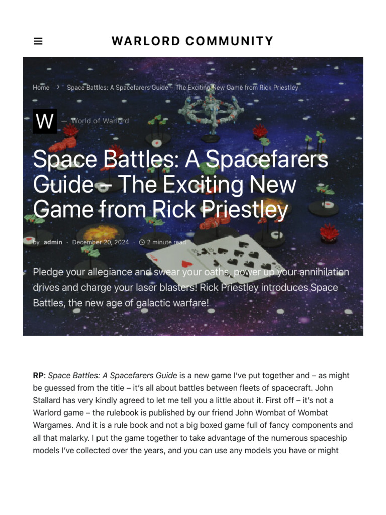 Space Battles - A Spacefarers Guide - The Exciting New Game From Rick ...