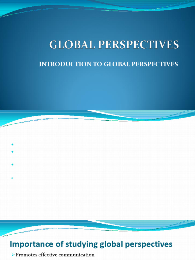 Understanding Global Perspectives | PDF