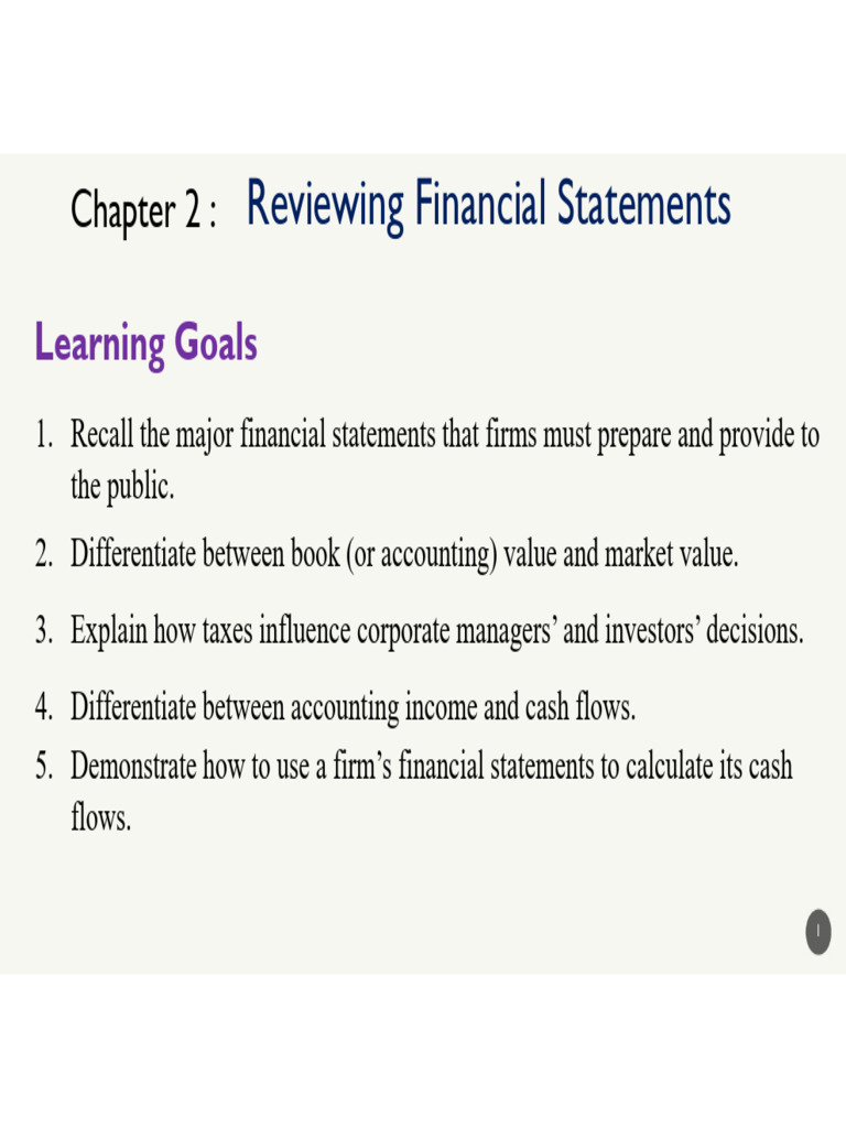 Chapter2-Reviewing Financial Statements | PDF | Equity (Finance) | Balance Sheet