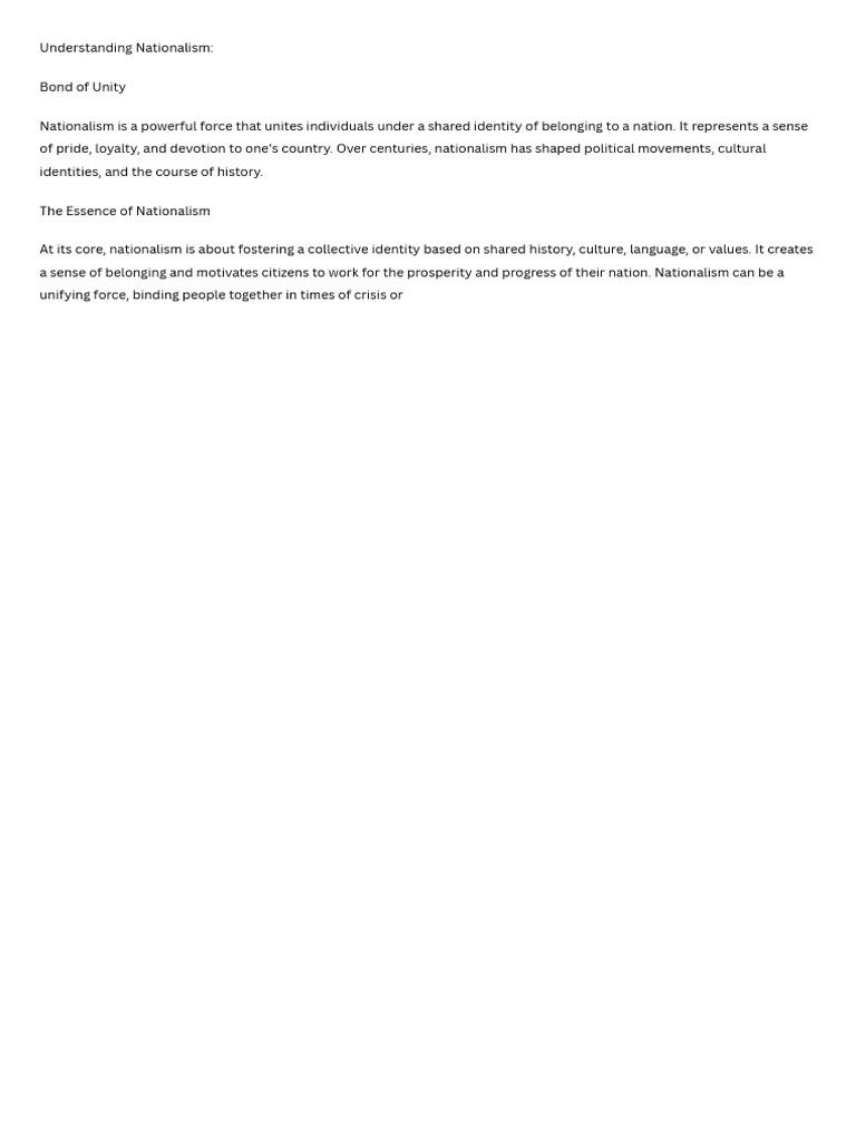 Understanding Nationalism | PDF