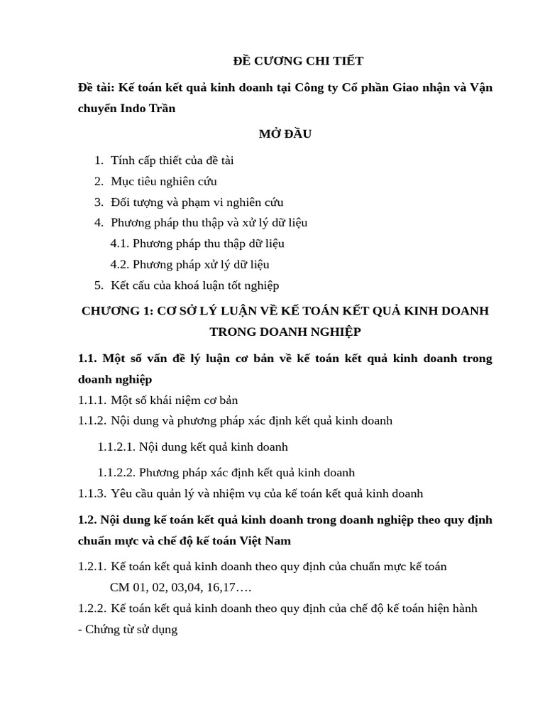 ĐỀ CƯƠNG CHI TIẾT - ĐỖ DIỆU LINH | PDF