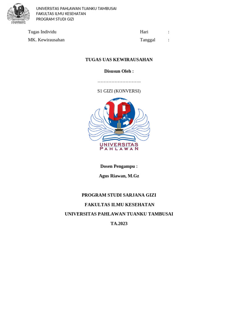 Template Proposal Usaha Bidang Gizi | PDF