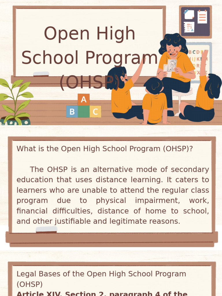 Open High School Program OHSP | PDF | Learning | Distance Education