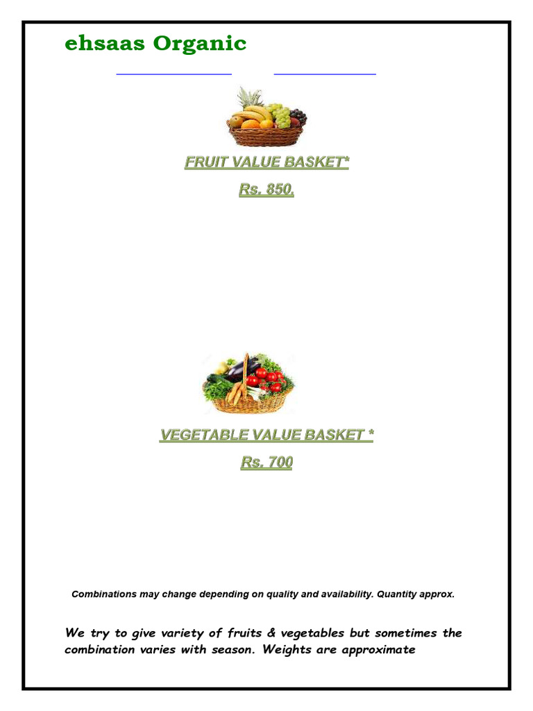 Value Basket - Fruit & Vegetable - 16 | PDF