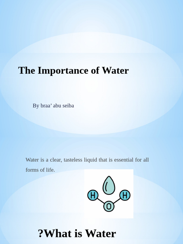 The Importance of Water | PDF