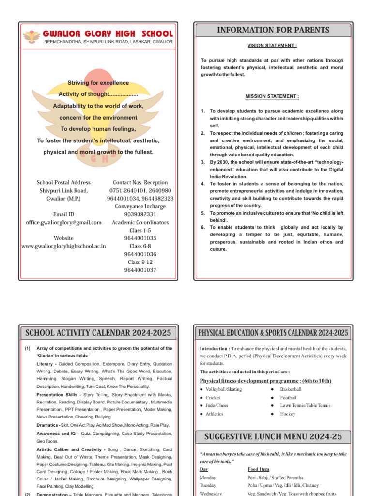 School Diary (CLASSES VI TO XII) - 2024-25 | PDF | Books