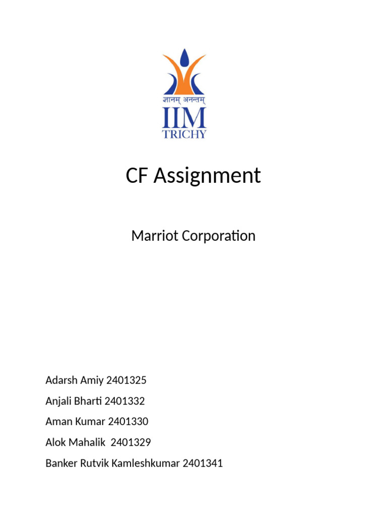 CF Assignment | PDF | Beta (Finance) | Capital Structure